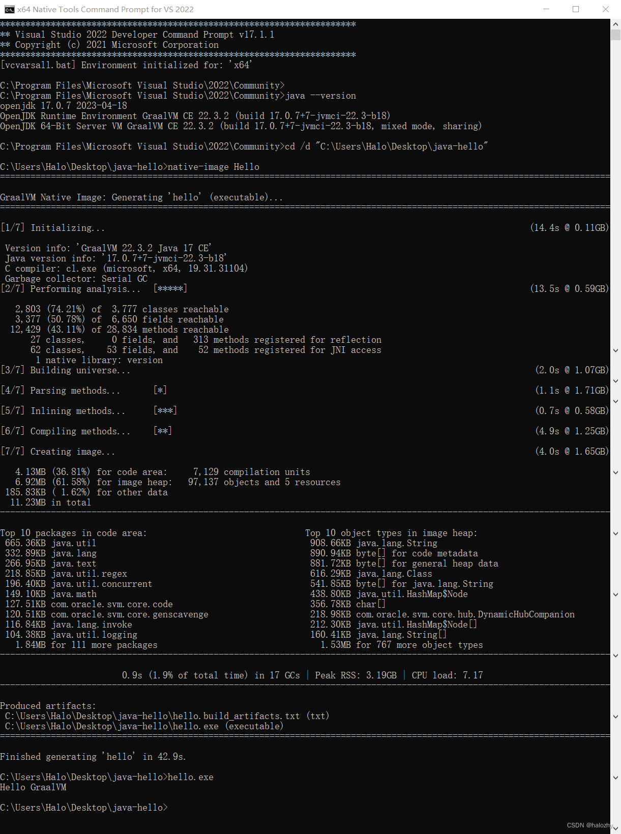 【折腾GraalVM一】Windows下GraalVM的安装、Demo测试与踩坑_returned non-zero result-CSDN博客