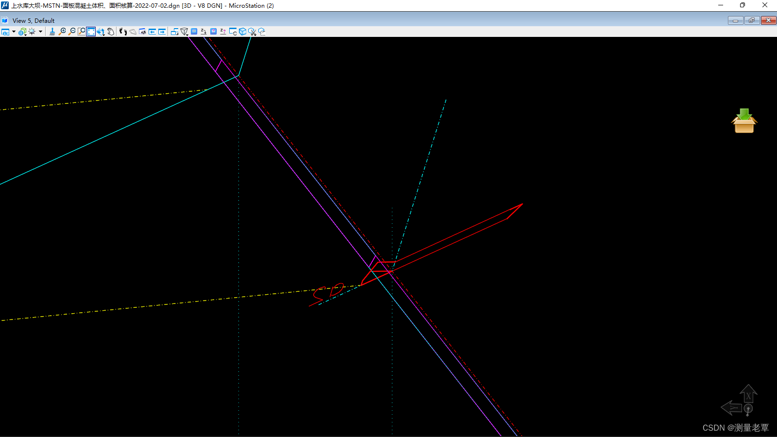 MicroStation将断面结构（跨视图）拷贝复制至3D轴线上剖切面（三维对齐）_microstation大坝建模-CSDN博客