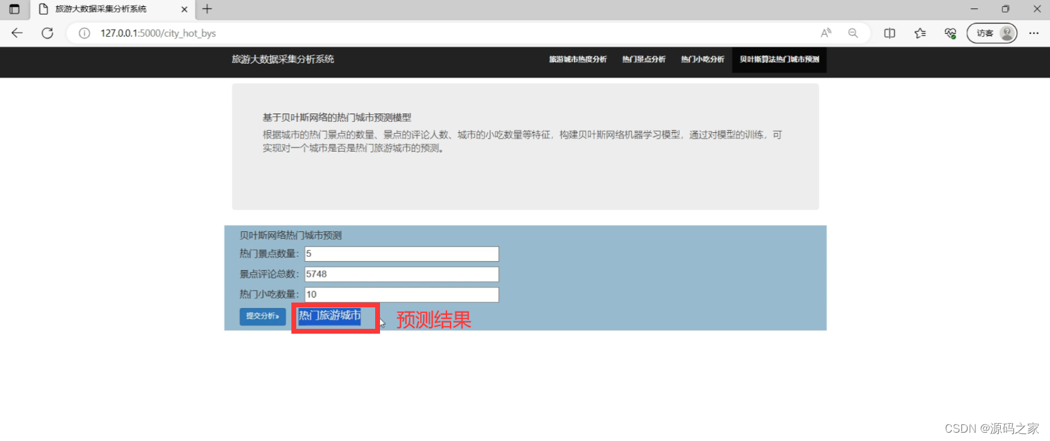 Python机器学习：热门旅游景点数据分析可视化系统爬虫预测算法贝叶斯预测flask框架（包含文档源码部署教程）计算机毕业设计