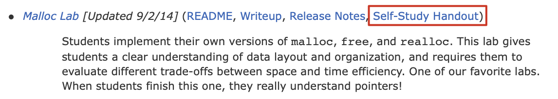 《深入理解计算机系统》实验七Molloc Lab 下载和官方文档机翻_实验malloclab-handout-CSDN博客