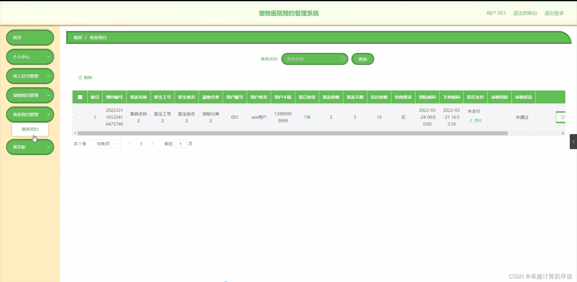 【开题报告】springboot宠物医院预约管理系统5l5a0计算机毕业设计宠物医院预约系统的研究内容 Csdn博客 5933
