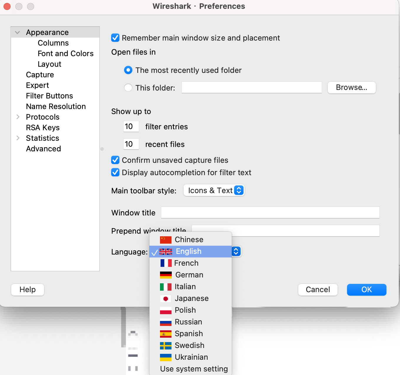 Mac Wireshark 设置中文_wireshark修改中文 mac版-CSDN博客