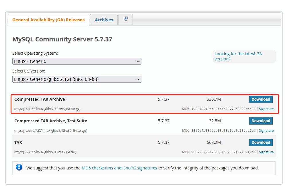 Linux安装MySQL5.7.37_linux环境mysql5.7.37下载-CSDN博客