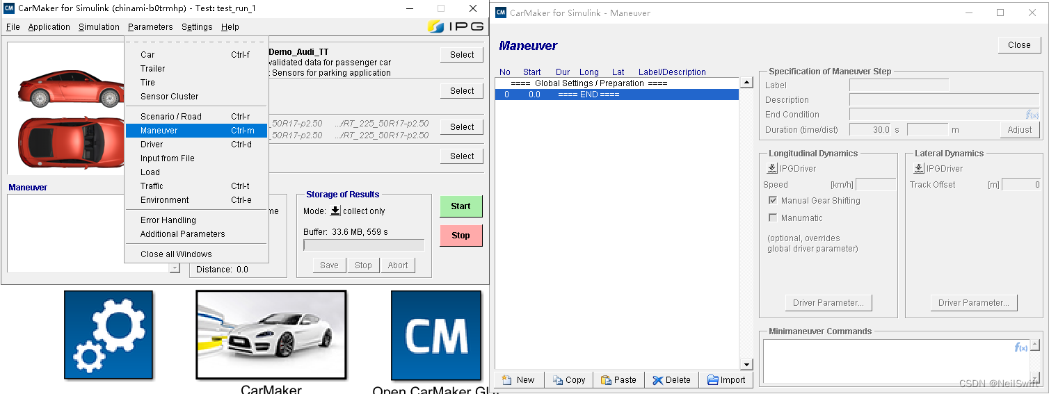 carmaker/matlab联合仿真(二) 新建测试场景_汽车仿真软件carmaker-CSDN博客