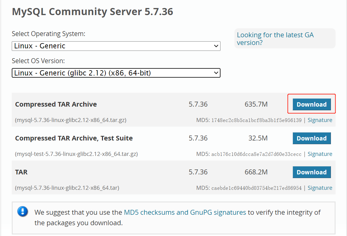 Linux安装mysql5.7.36_mysql 5 . 7 . 36 linux glibc2 12 x86 64 tar gz下载-CSDN博客
