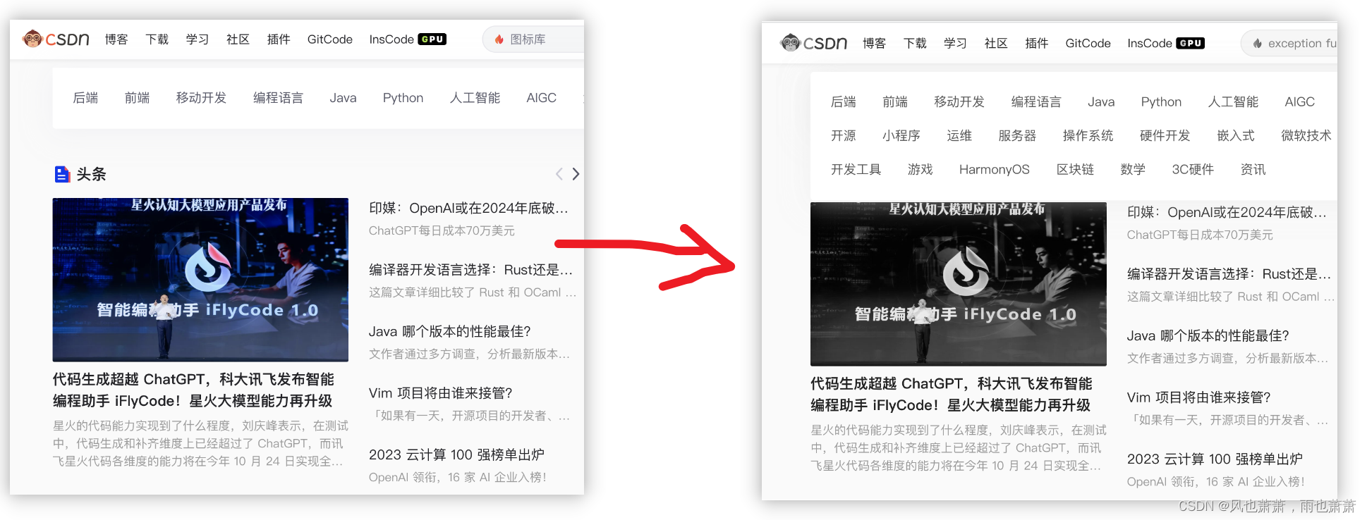 网页内容灰度效果 Csdn博客