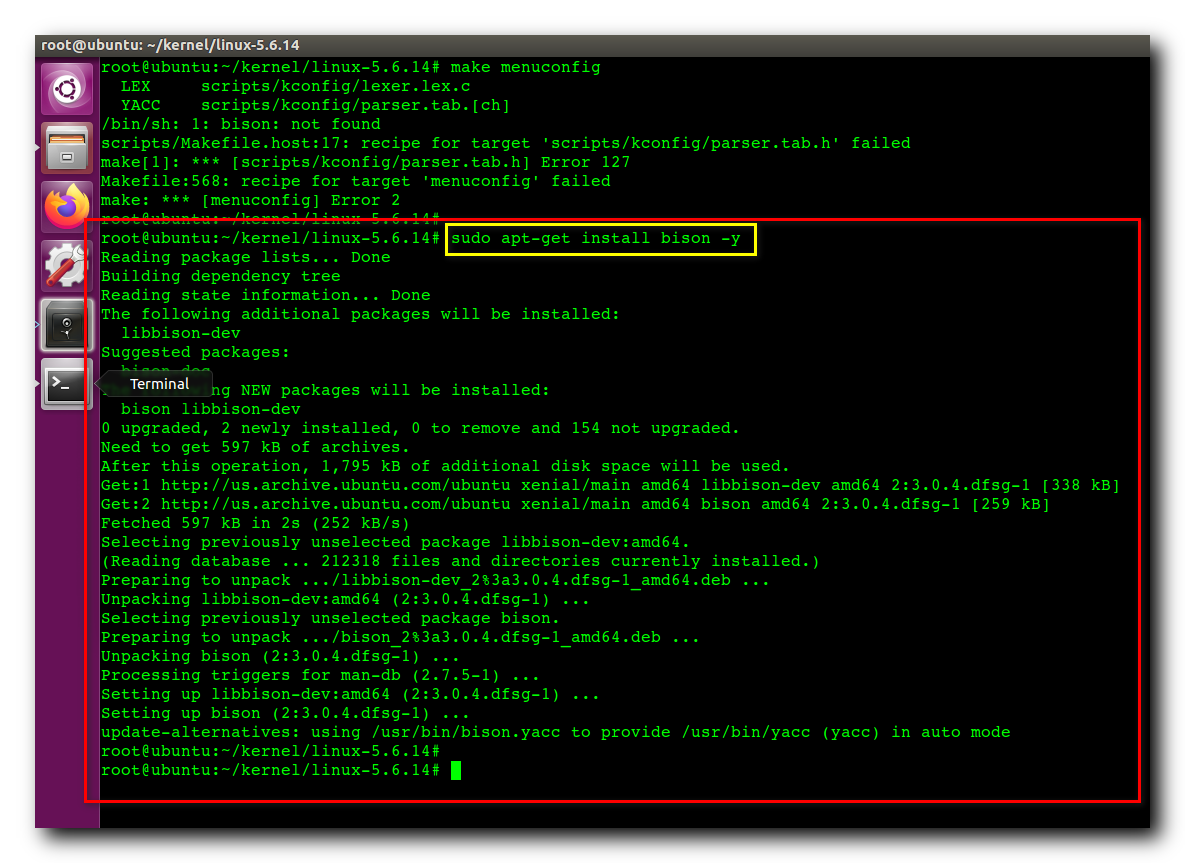 【Linux 内核】编译 Linux 内核 ③ ( 安装 ncurses | 安装 flex | 安装 bison | 打开 Linux 内核编译配置菜单 )_linux bison离线安装包 ...