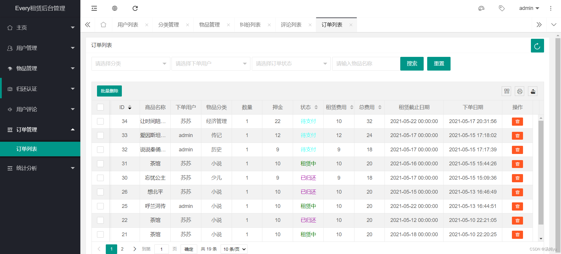 基于springboot的图书物品租赁系统的设计与实现图书租赁系统 Csdn博客