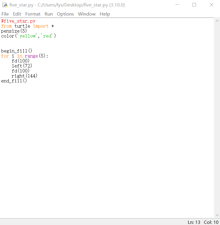 如何用python语言编写出一个五角星_python五角星代码怎么写-CSDN博客