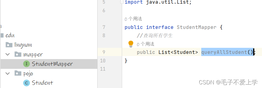 在StudentMapper上 创建一个StudentMapper.xml文件-CSDN博客