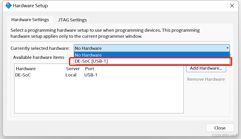 quartus烧程序的时候programmer不显示硬件怎么回事_quartus检测不到板子-CSDN博客