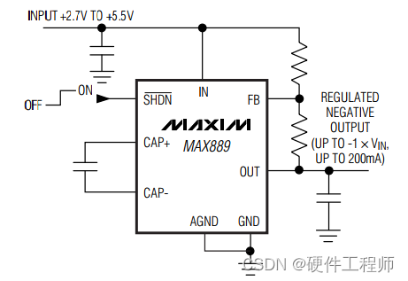 MAX889芯片|-可调调节负输出（-2.5V至-5.5V）-CSDN博客
