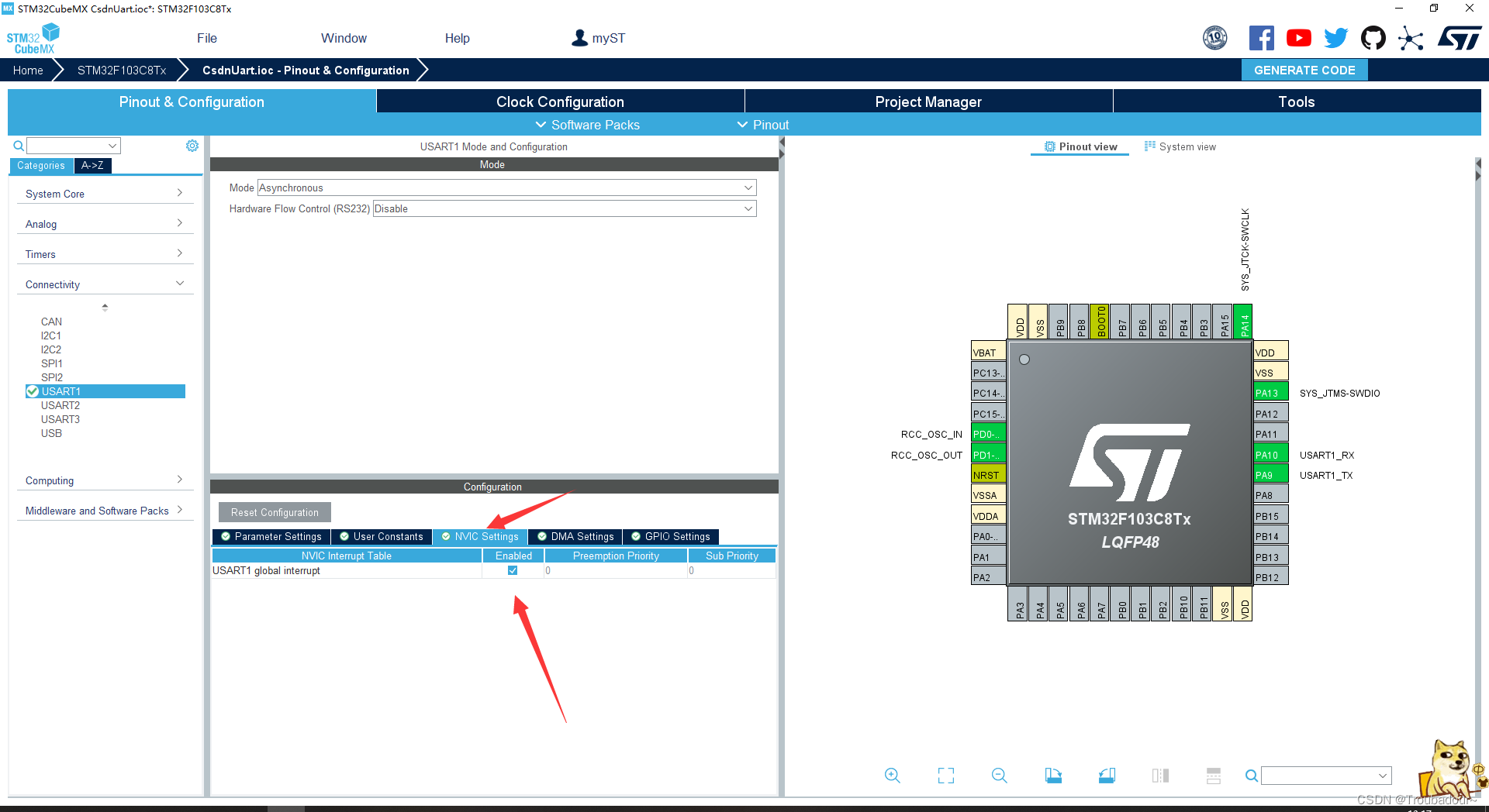 STM32HAL库CubeMx——UART DMA串口 空闲中断的使用_stm32 hal库 多串口-CSDN博客