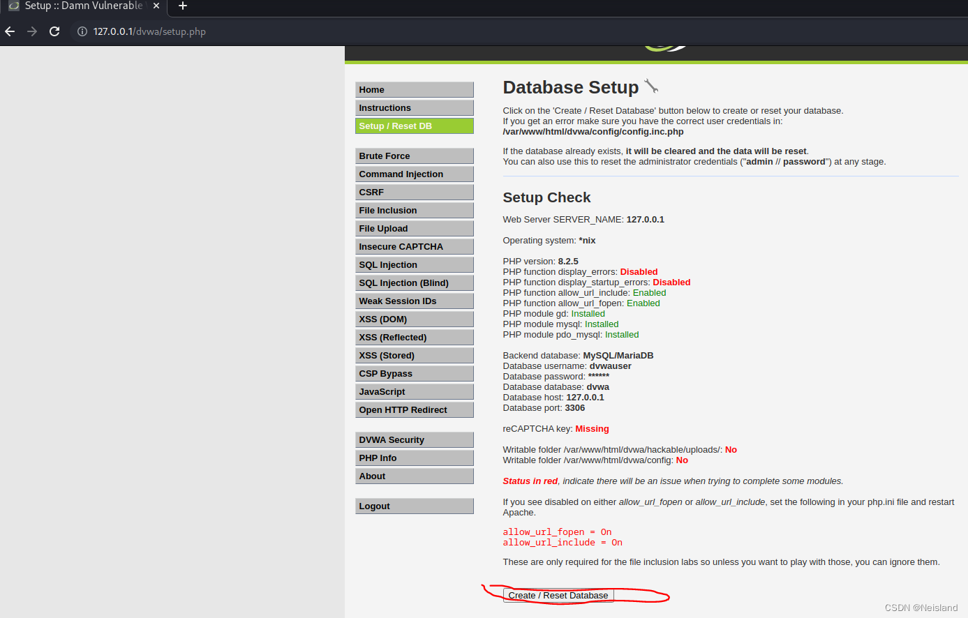 kali-2023.1安装DVWA靶场_kali靶场搭建-CSDN博客