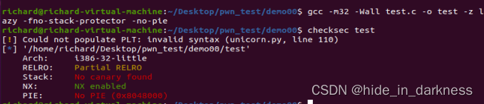 [二进制学习笔记]Linux使用GCC过程中忽略特定警告_linux clang忽略警告编译-CSDN博客