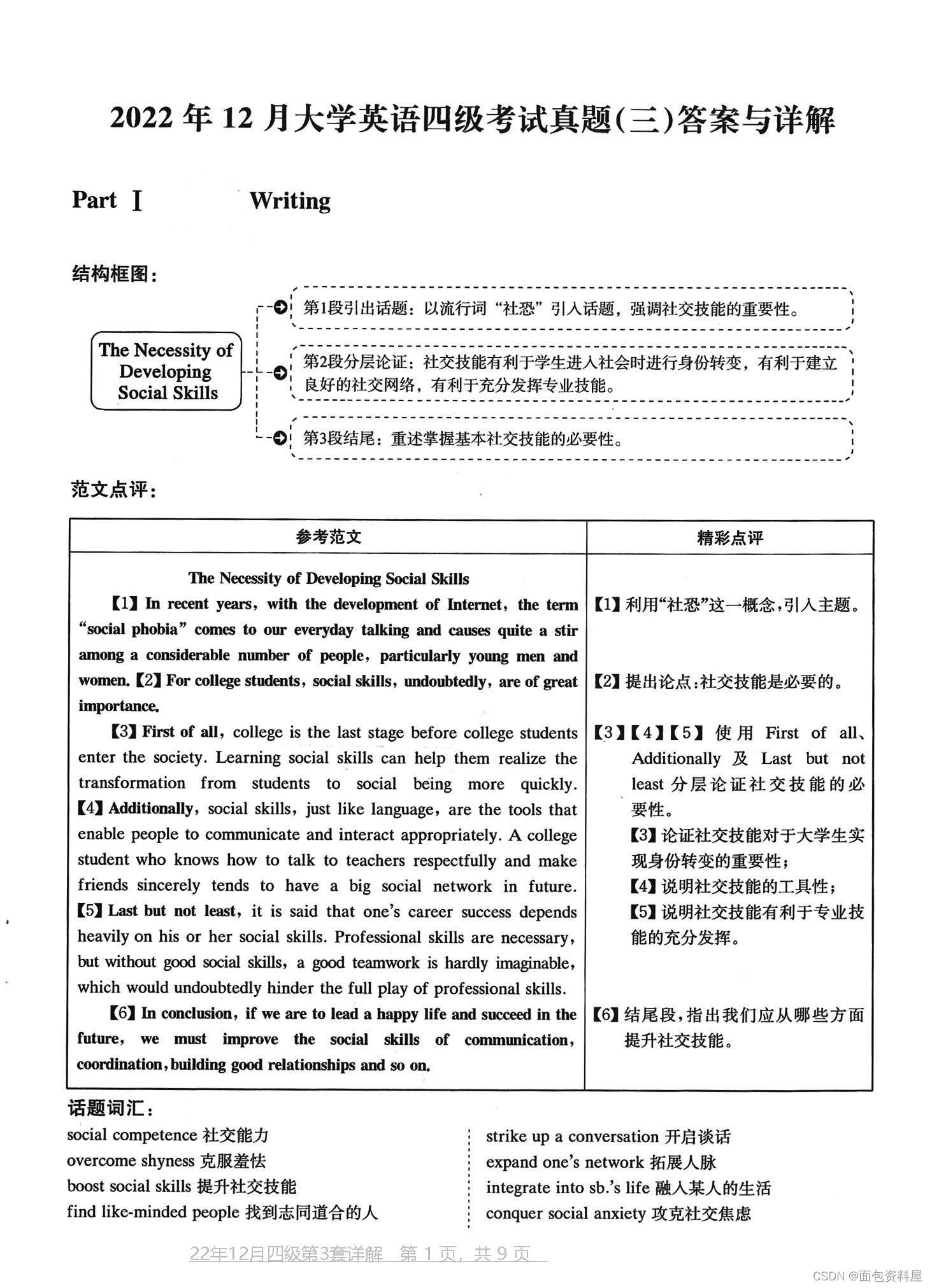 2022.12四级真题第3套答案及详解(共9页pdf)_2022年12月四级第三套答案解析详解-CSDN博客