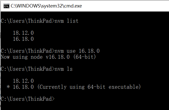 Windows：使用nvm安装多个版本node.js_提示:now using node v16.14.2 (64-bit)-CSDN博客