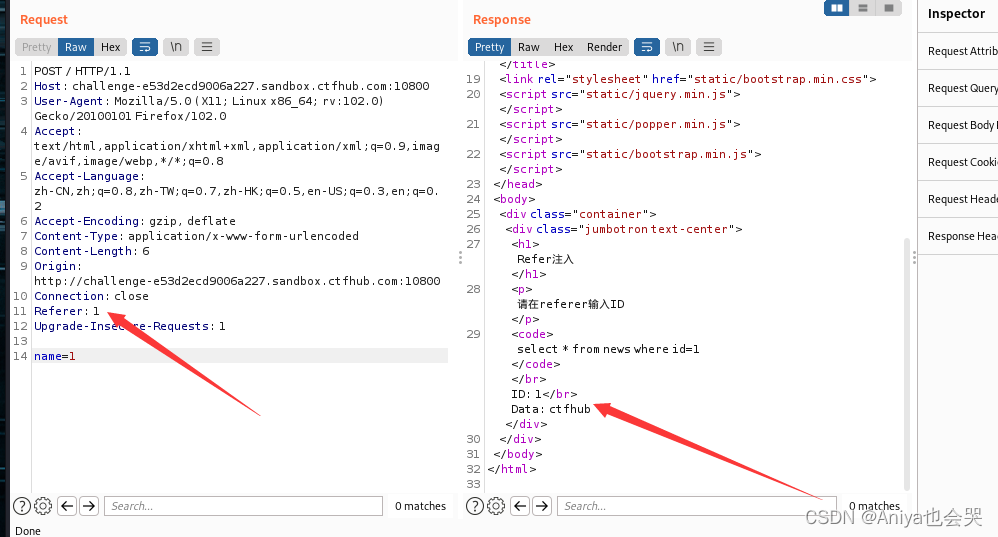 [CTFhub]CTFhub技能树SQL注入——Refer注入-CSDN博客
