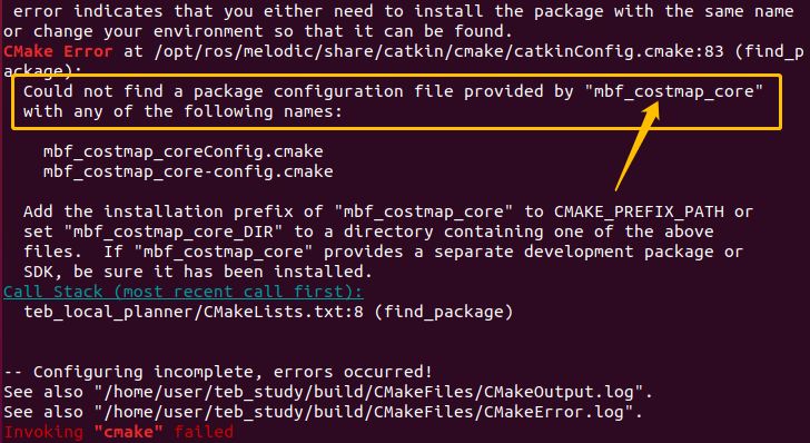 Could not find a package configuration file provided by “mbf_costmap_core“-CSDN博客