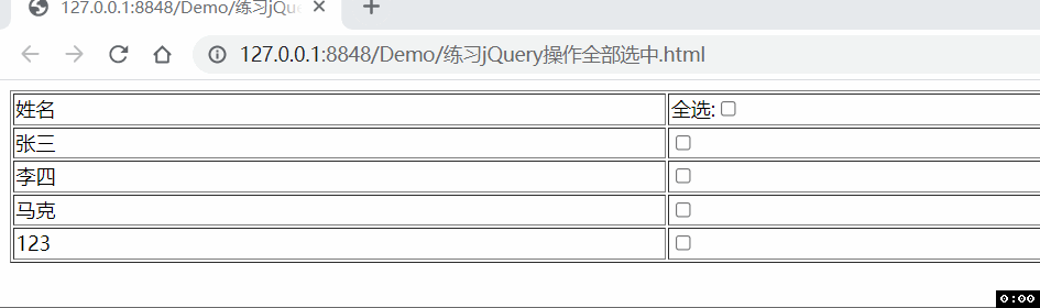 Jquery实现全选框选中时选中所有复选框 取消其中一个就会取消全选框 全部选中则选中全选所在的复选框 Jquery表单实现全选框选中时选中所有复选框 Csdn博客