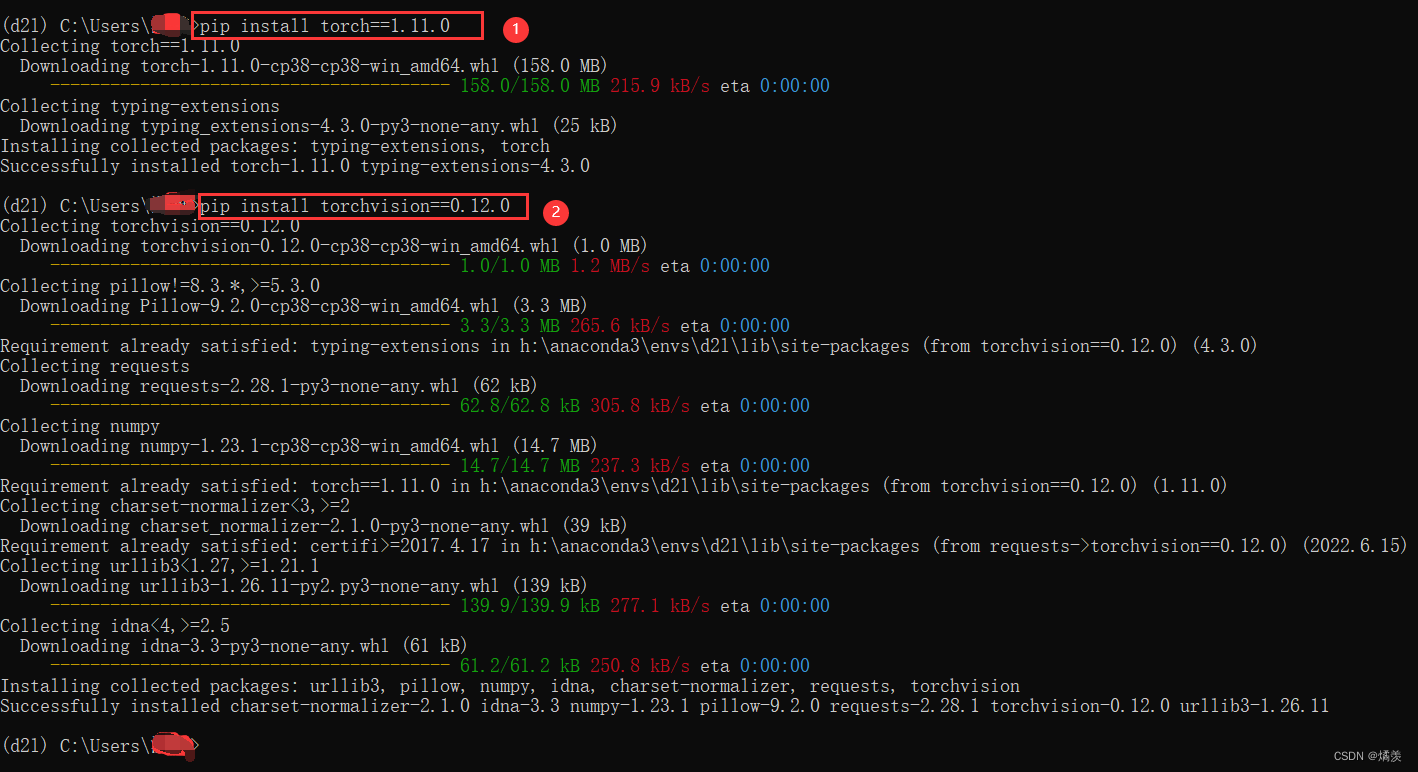 conda创建环境并下载d2l软件包_conda安装d2l-CSDN博客