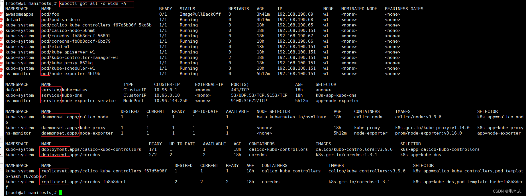Kubernetes_kubectl操作_查询所有命名空间下的所有资源_查看命名空间下得所有资源包括配置和授权-CSDN博客