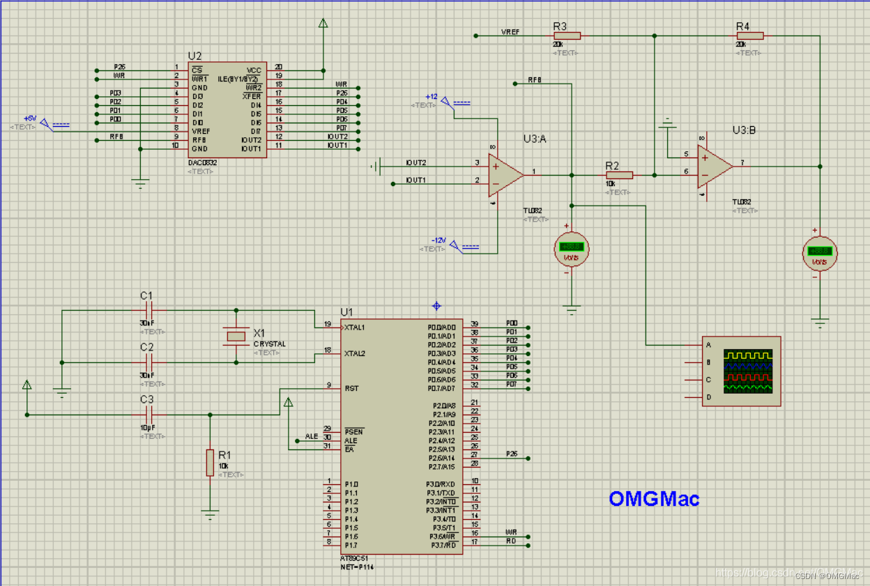 利用 DAC0832 设计信号发生器_采用 dac0832 和 pc 总线工业控制机接口。请画出接口电路原理图,并编写产生三角波-CSDN博客