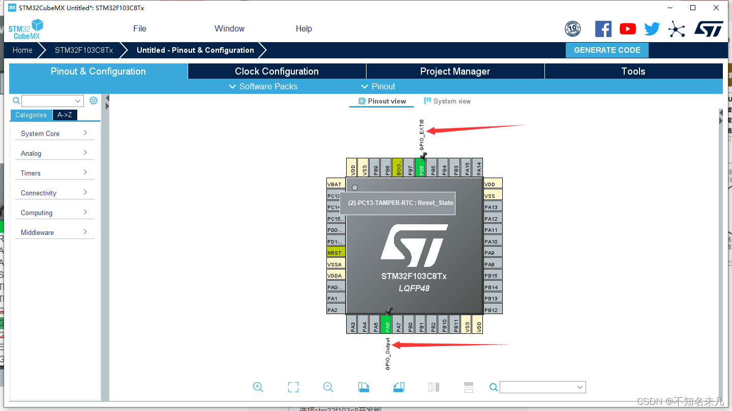 【嵌入式系统开发10】stm32中断及流水灯_stm32f103c8t6 pb8 中断-CSDN博客