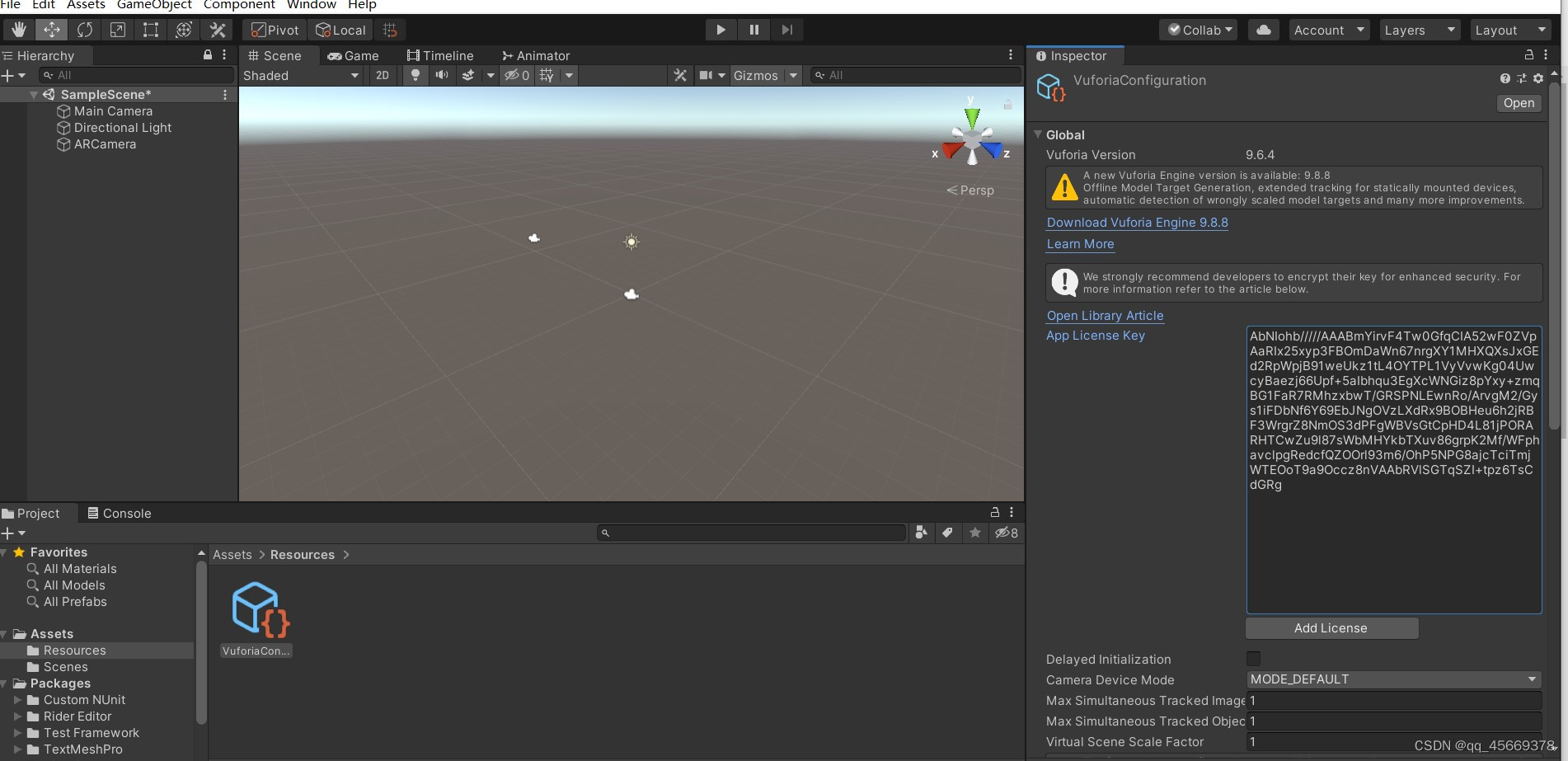 unity3D 2019 4.18f1 配置vuforia9.6.4_unity 2019 4.9用什么版本的vuforia-CSDN博客