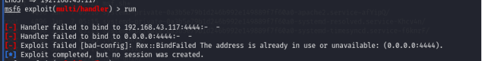 msf反弹shell成功，却无法建立会话处理办法_exploit failed [bad-config]: rex::bindfailed the a-CSDN博客