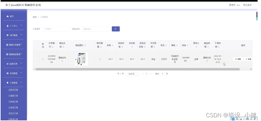 计算机毕业设计nodejsvue基于java的医疗器械销售系统（程序源码lw部署）nodejs毕设小健的博客 Csdn博客 
