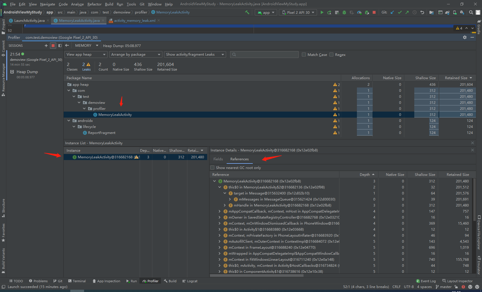 使用Android Studio 查看内存泄漏_as hprof 分析内存泄露-CSDN博客