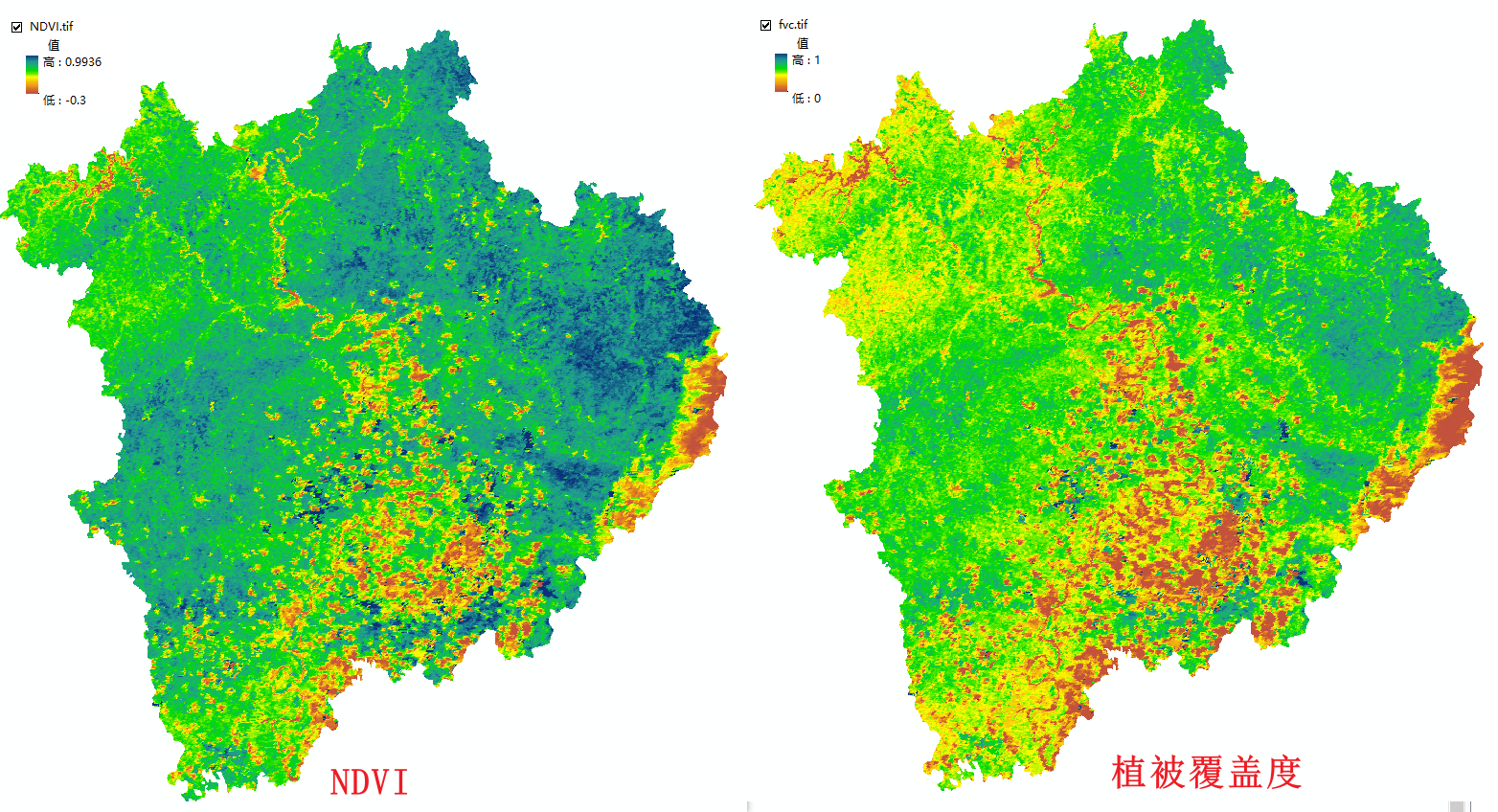 【MODIS数据处理#10】例五：用NDVI估算植被覆盖度_ndvi转为植被覆盖度-CSDN博客