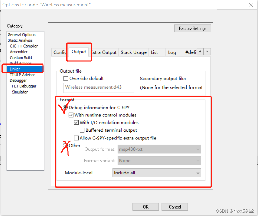 MSP430通过IAR下载时出现的Failed to load debugee: C:\XX\XXIAR\Release\Exe\Wireless measurement.txt无法下载程序的 ...