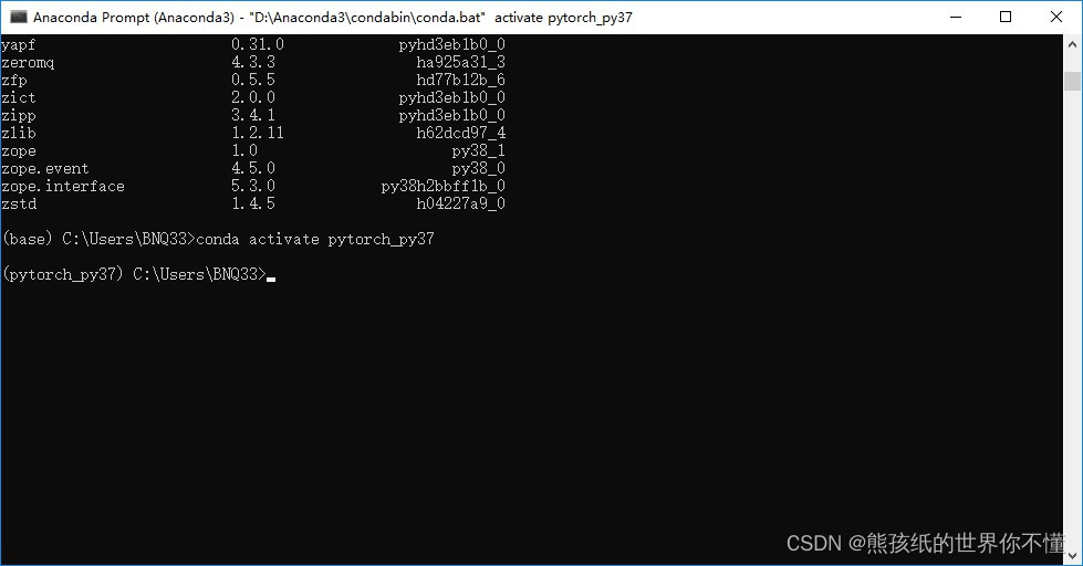 Anaconda Prompt中的指令集_anaconda prompt返回至base-CSDN博客