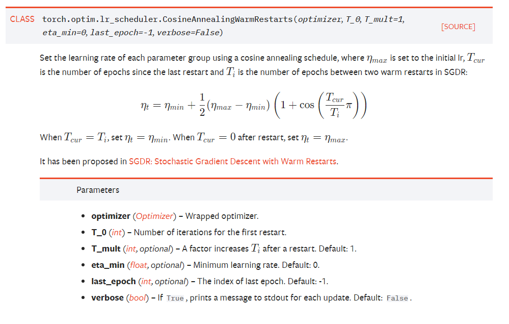 【pytorch】余弦退火算法解读_cosineannealingwarmrestarts-CSDN博客