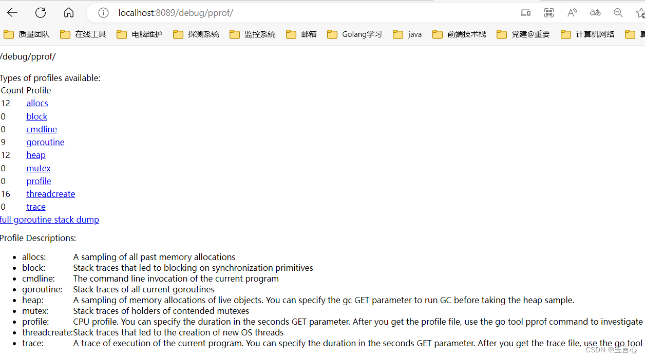 Golang中的pprof分析环境搭建【Windows环境】_pprof windows-CSDN博客