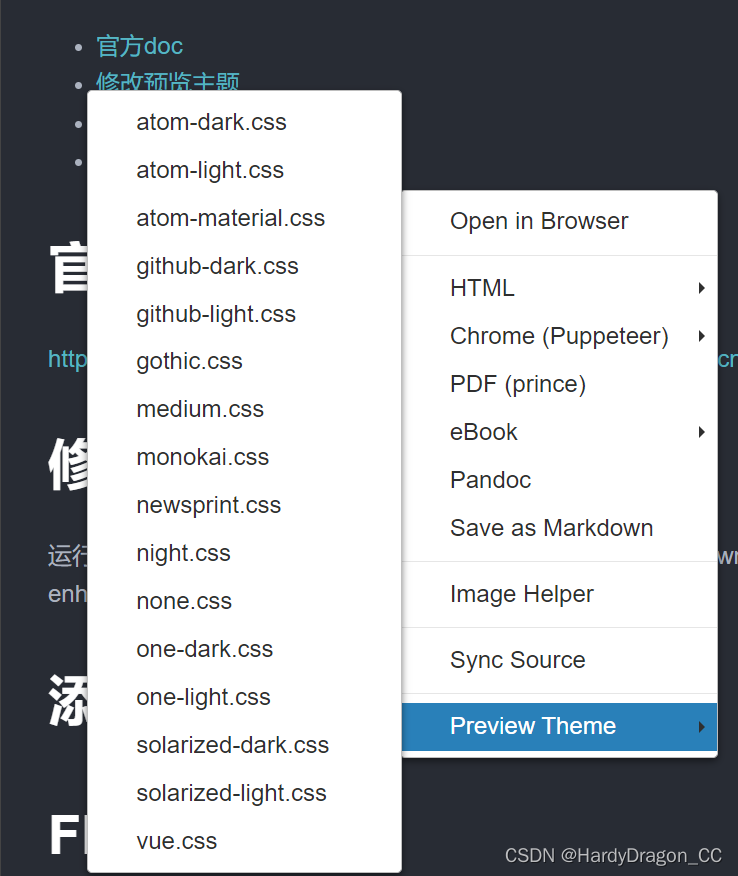 vscode 插件 markdown-preview-enhanced 设置深色预览主题_if you are using vscode, then please set the setti ...