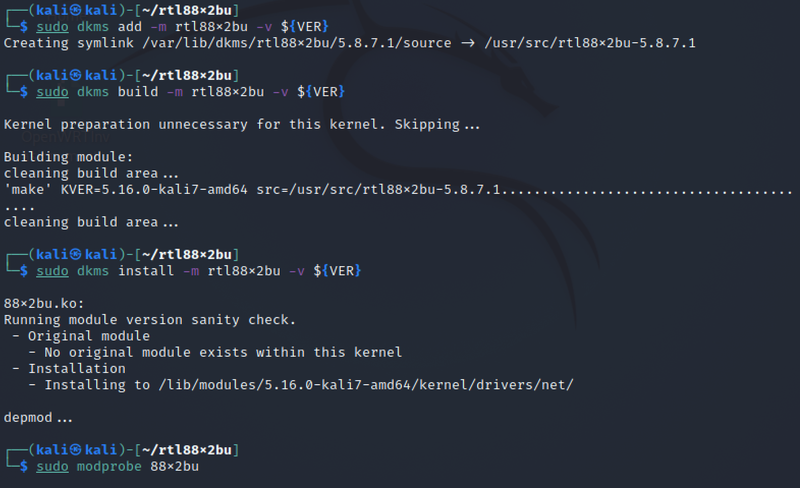 RTL88X2BU network card driver Kali installation and some problems solve - Programmer Sought