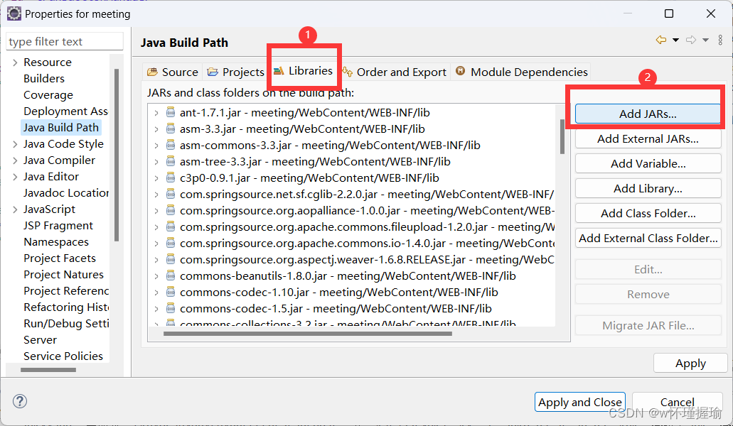 在路径为[/meeting]的上下文中，Servlet[springMVC]的Servlet.service（）引发了具有根本原因的异常 ...