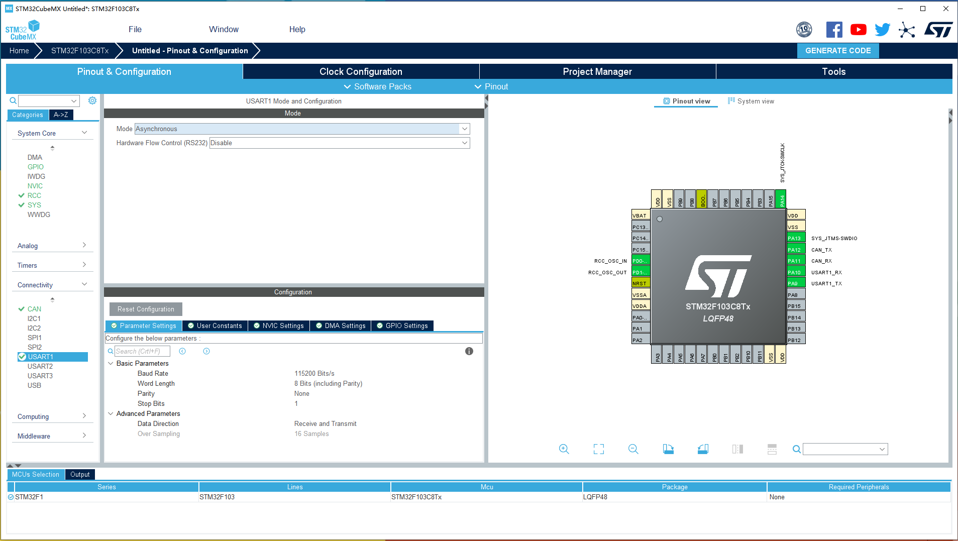 STM32CubeMX 配置CAN总线进行双板通信（STM32F103C8T6）_stm32f103 can双板机通信接线-CSDN博客