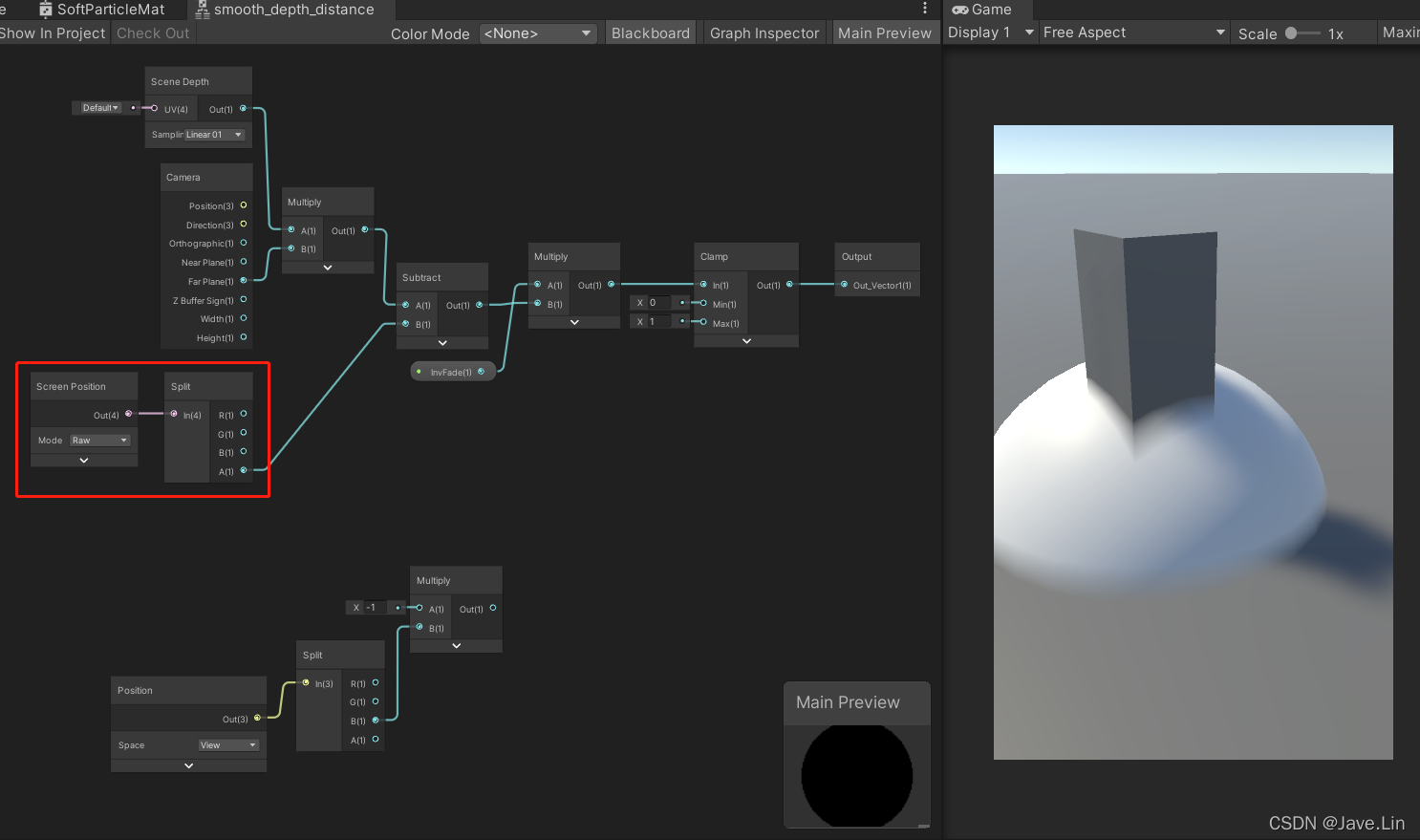 Unity Shader Graph - 软粒子 Fade 值，Screen Position.w 分量是啥_unity软粒子-CSDN博客