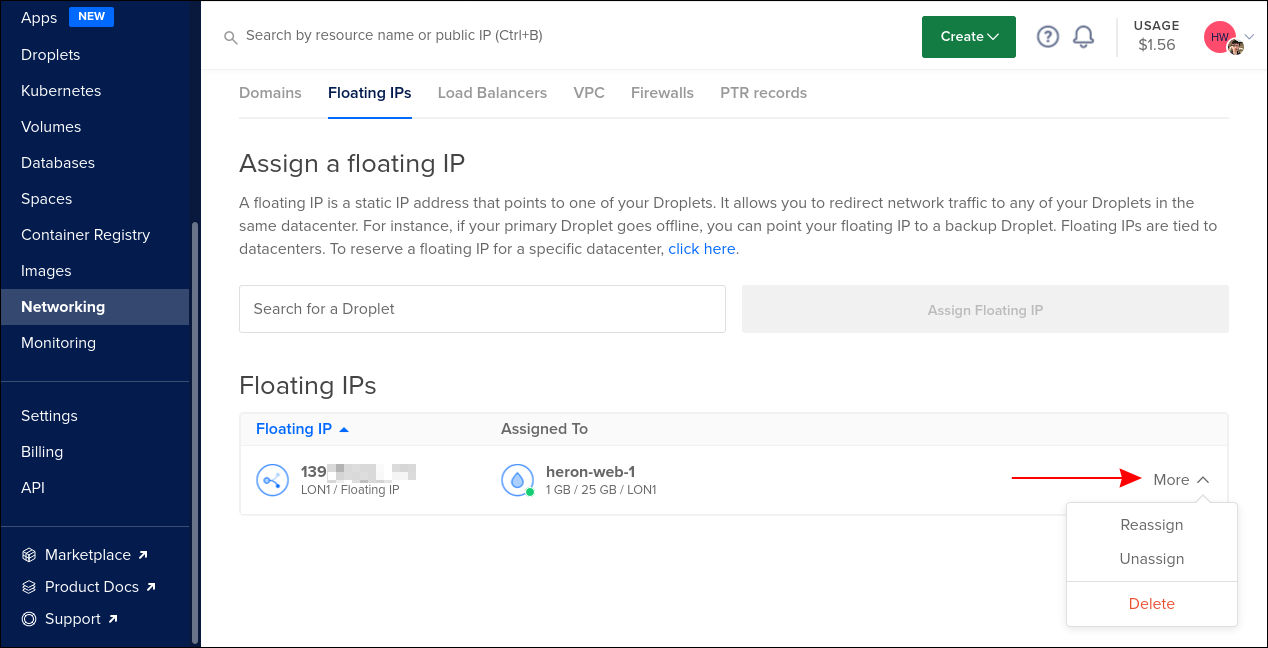 What is the floating IP in DIGITALOCEAN? - Programmer Sought