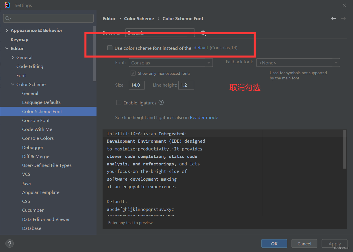 IntelliJ IDEA更换代码字体为Consolas_idea没有consolas字体-CSDN博客