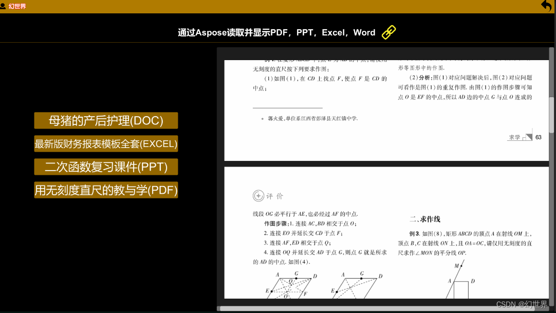 【工具插件类教学】unity通过aspose读取并显示打开pdf,ppt,excel,word Unity实战100例 Csdn专栏