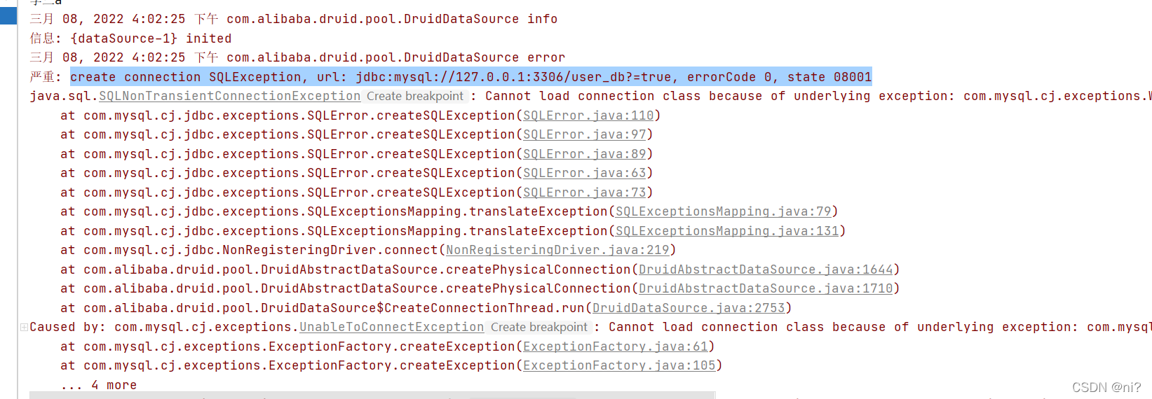 Create Connection Sqlexception Url Jdbc Mysql 127 0 0 1 3306
