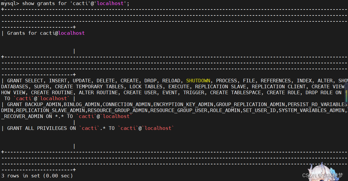 [linux cacti] 安装，连接不到mysql数据库解决 FATAL: Connection to Cacti database failed_fatal: connection to ...