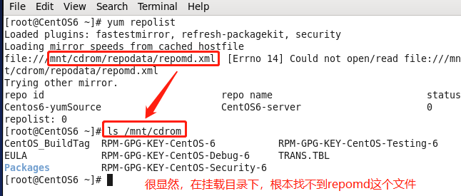 linux异常(三)：CentOS6.5配置yum源报错：Could not open/read file:///mnt/cdrom/repodata/repomd.xml_centos ...
