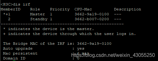 H3C配置 IRF 堆叠实验_display irf-CSDN博客